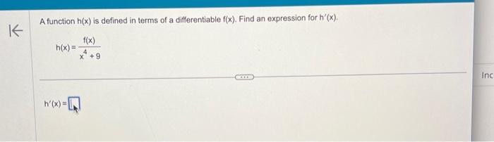 Solved If y=(x2+5)4, find dx2d2y dx2d2y=8x(x2+5)3A function | Chegg.com