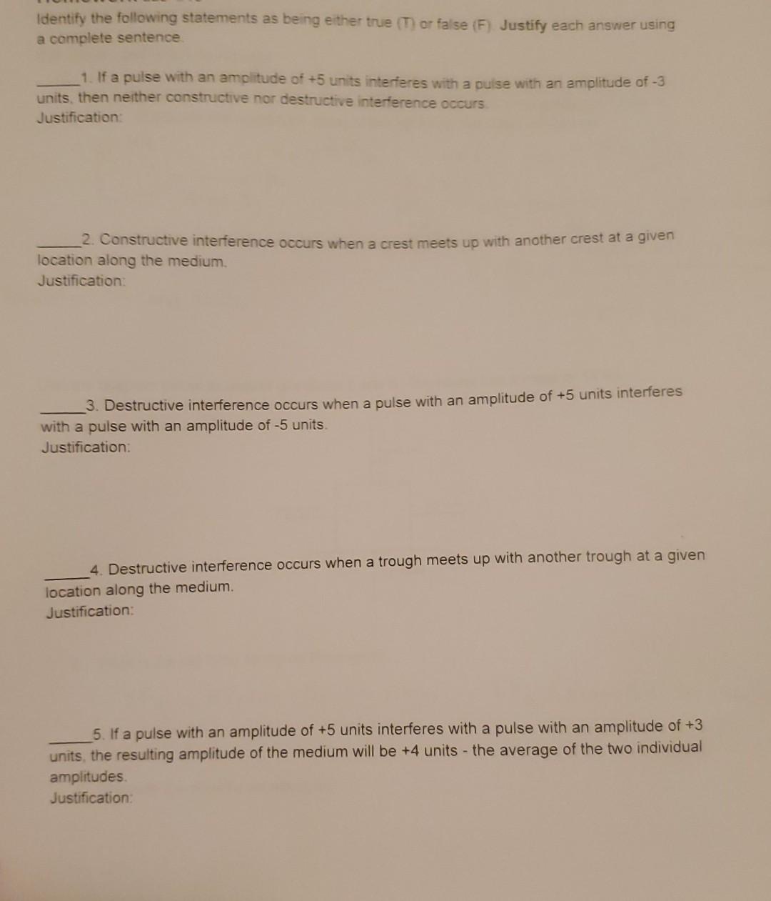 Solved Identify the following statements as being either | Chegg.com