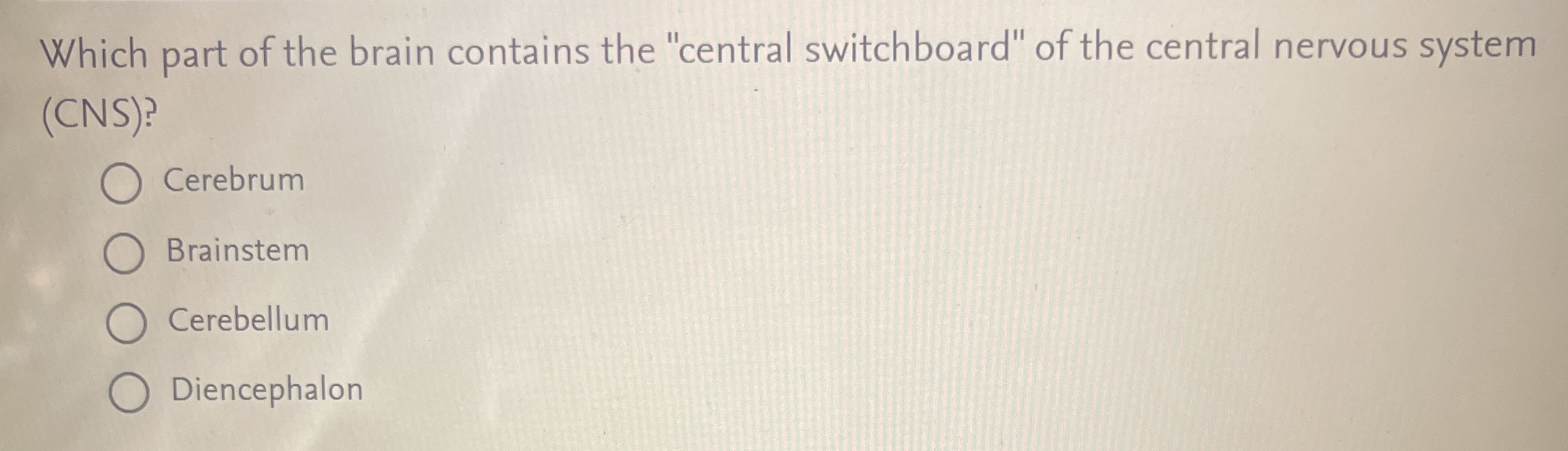 Solved Which part of the brain contains the "central | Chegg.com