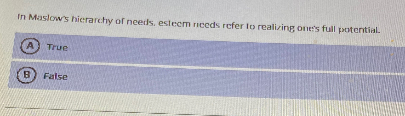 Solved In Maslow's hierarchy of needs, esteem needs refer to | Chegg.com