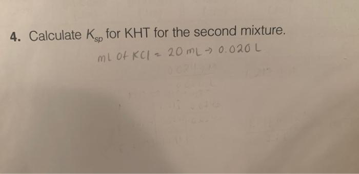 Solved Calculate The Ksp For Kht Using An Ice Table For The