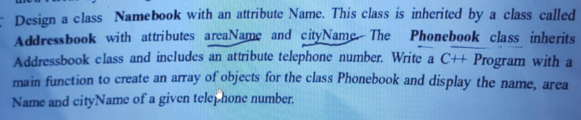 Solved Design a class Name book with an attribute Name. This | Chegg.com