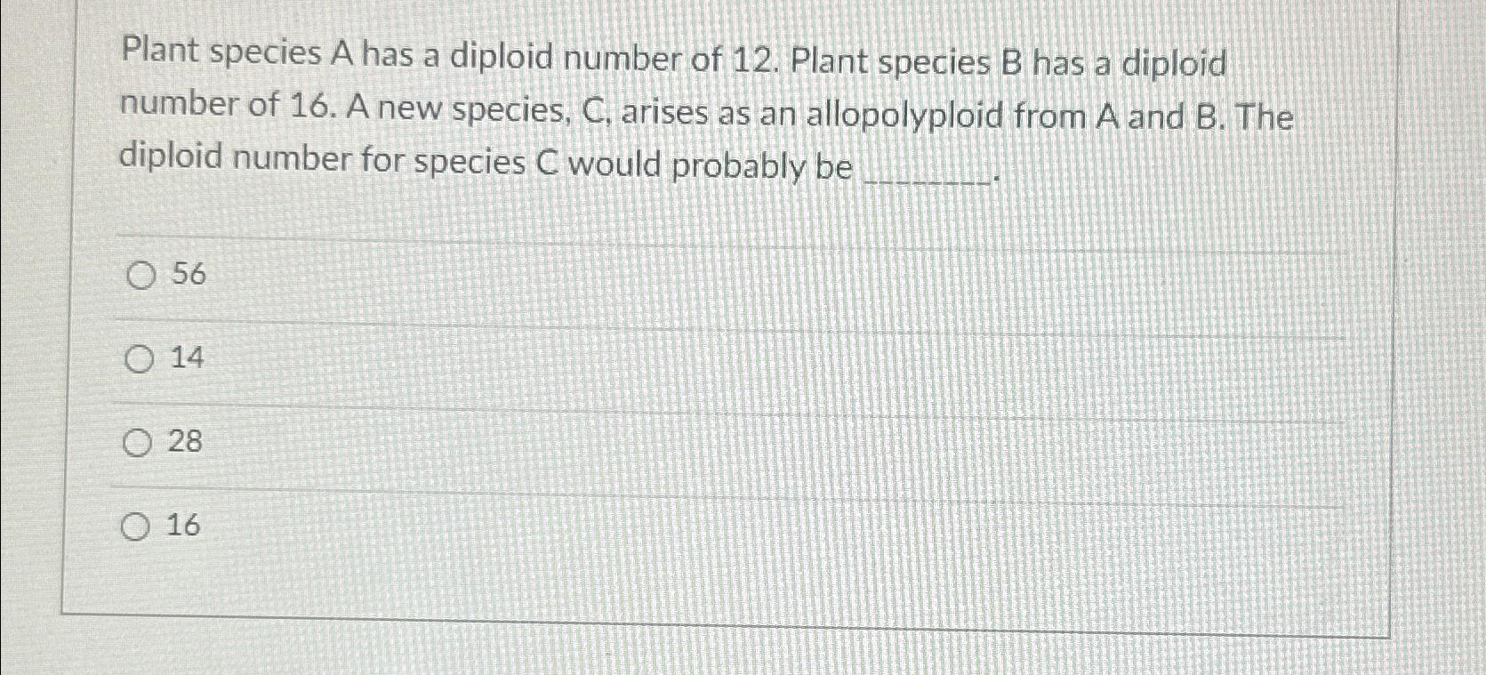 Solved Plant species A has a diploid number of 12. ﻿Plant | Chegg.com