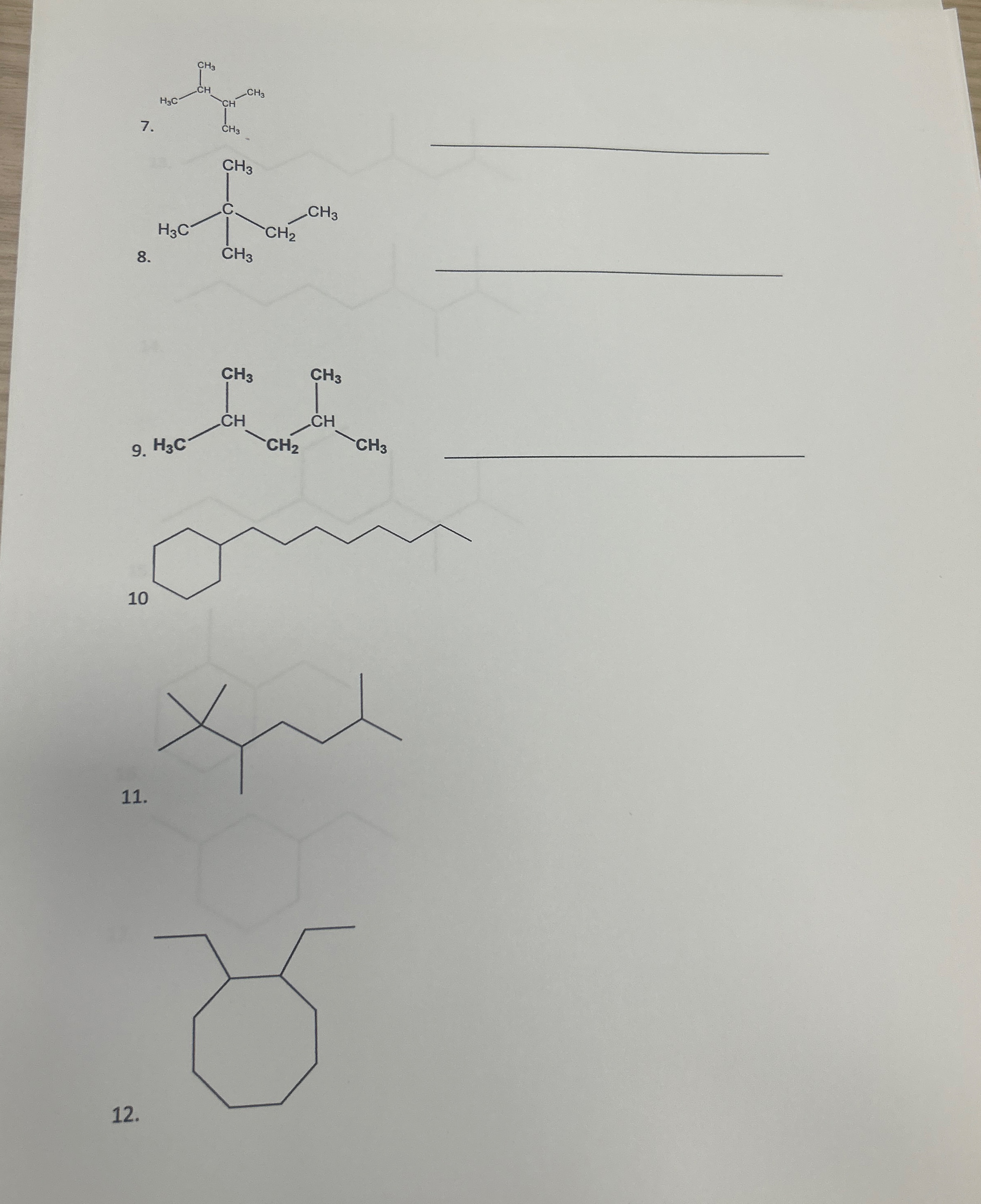 Solved Use IUPAC nomenclature to name the following | Chegg.com