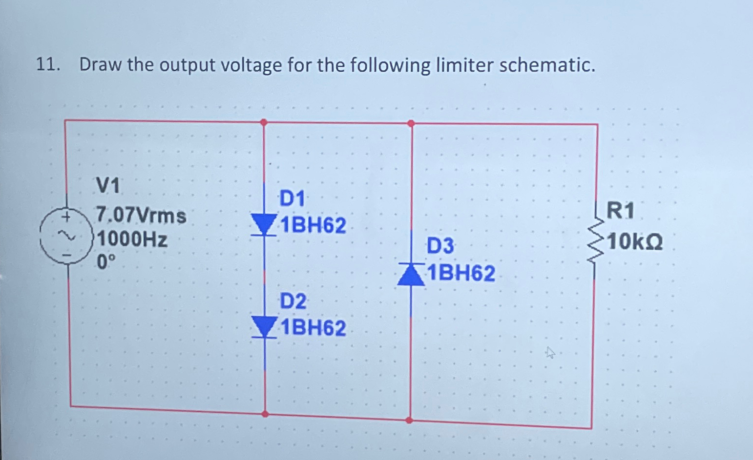Solved Draw the output voltage for the following limiter | Chegg.com