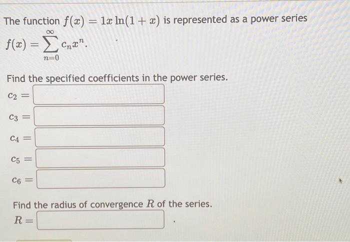Solved The function f(x)=1xln(1+x) is represented | Chegg.com