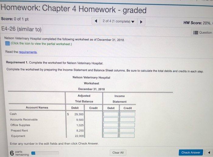Homework: Chapter 4 Homework -graded Score: 0 of 1 pt | Chegg.com