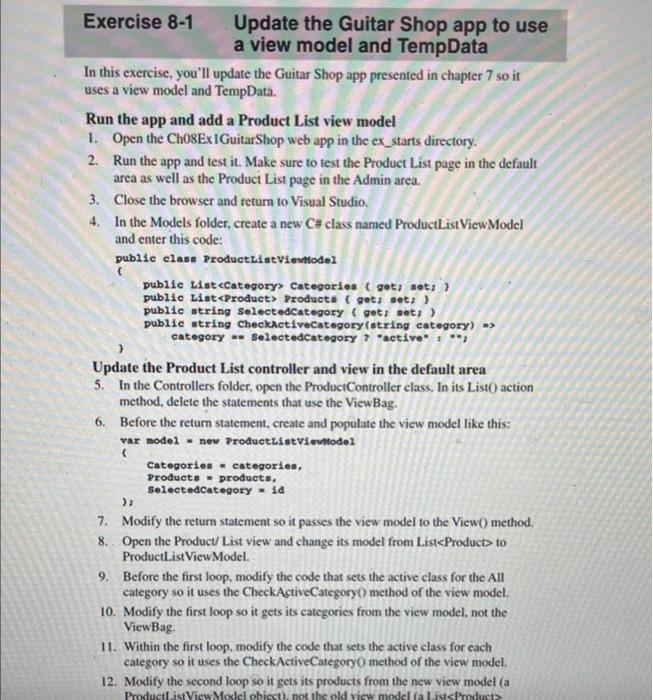 Solved reference fromMurach's ASP.net core mvc book. | Chegg.com