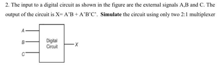 Solved 2. The input to a digital circuit as shown in the | Chegg.com