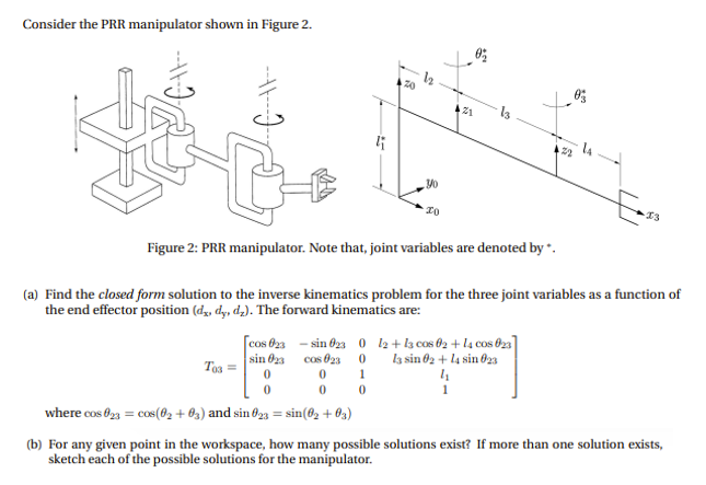 Solved Consider the PRR manipulator shown in Figure 2.Figure | Chegg.com