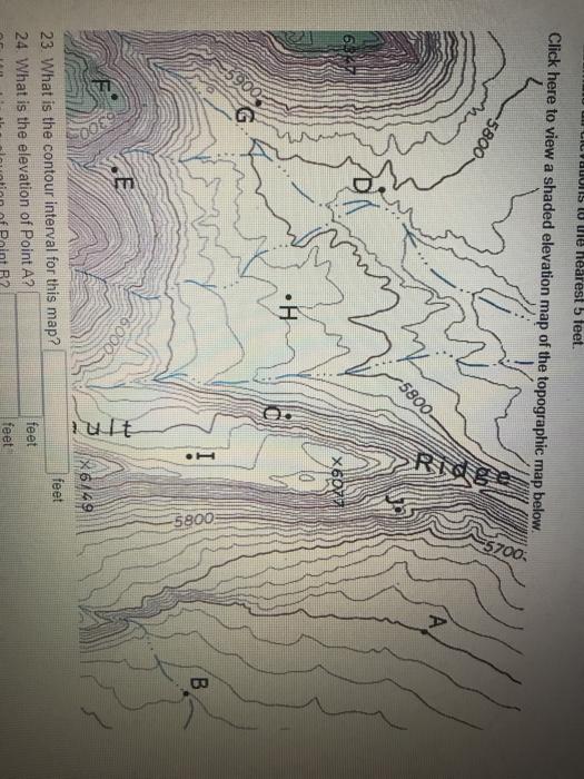 Solved Click here to view a shaded elevation map of the | Chegg.com