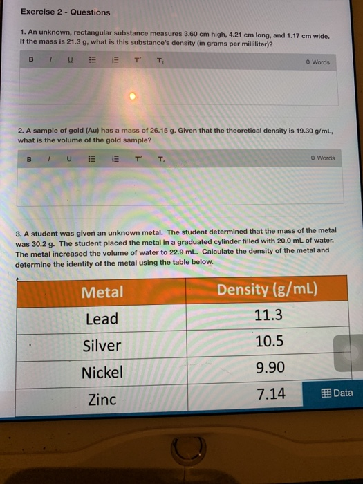 Solved Exercise 2 - Questions 1. An unknown, rectangular | Chegg.com