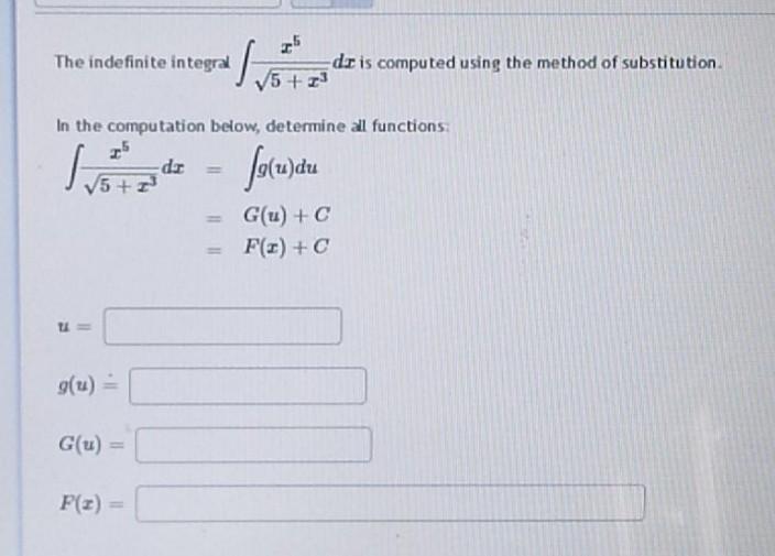 Solved The indefinite integral do is computed using the | Chegg.com