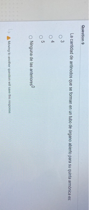 Solved Question 9 La cantidad de antinodos que se forman en | Chegg.com