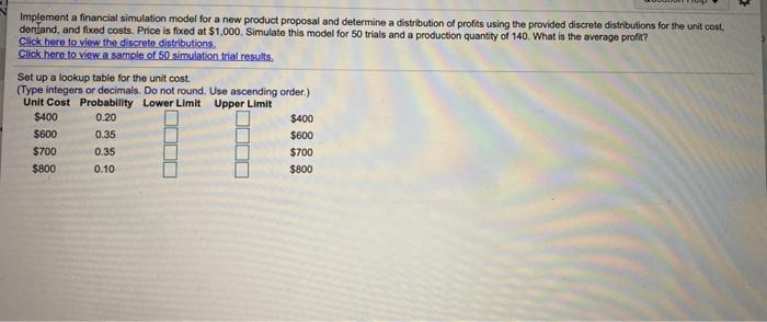 Solved Implement a financial simulation model for a new | Chegg.com