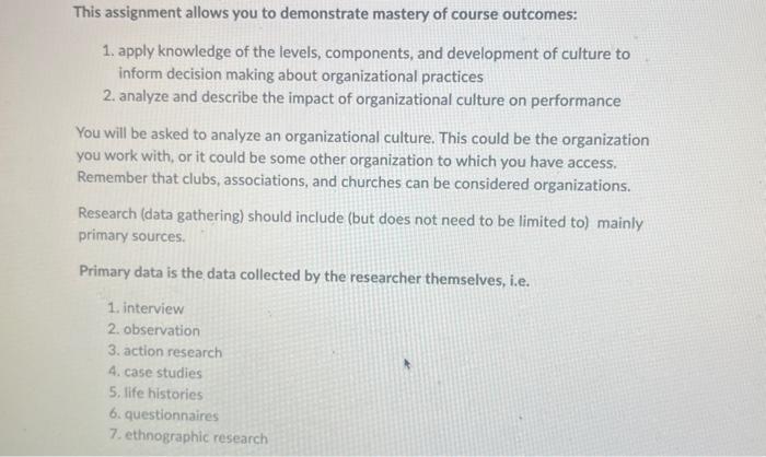 This assignment allows you to demonstrate mastery of | Chegg.com