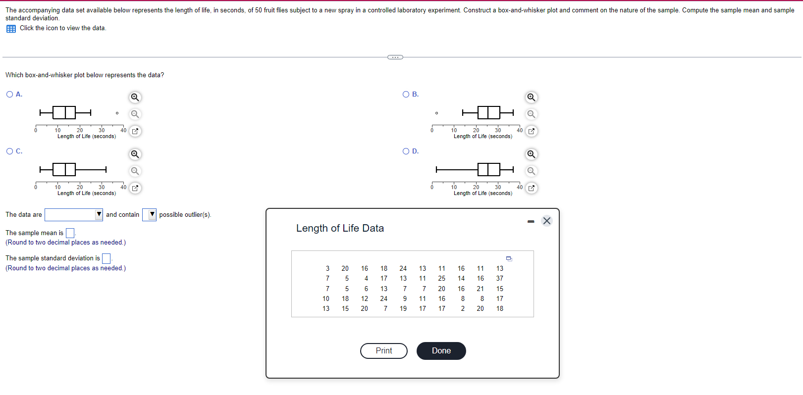 Solved standard deviation.Click the icon to view the | Chegg.com