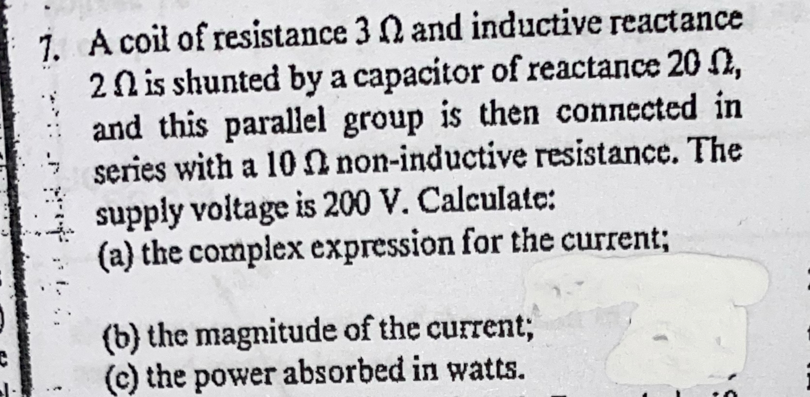 Solved A coil of resistance 3Ω ﻿and inductive reactance 2Ω | Chegg.com
