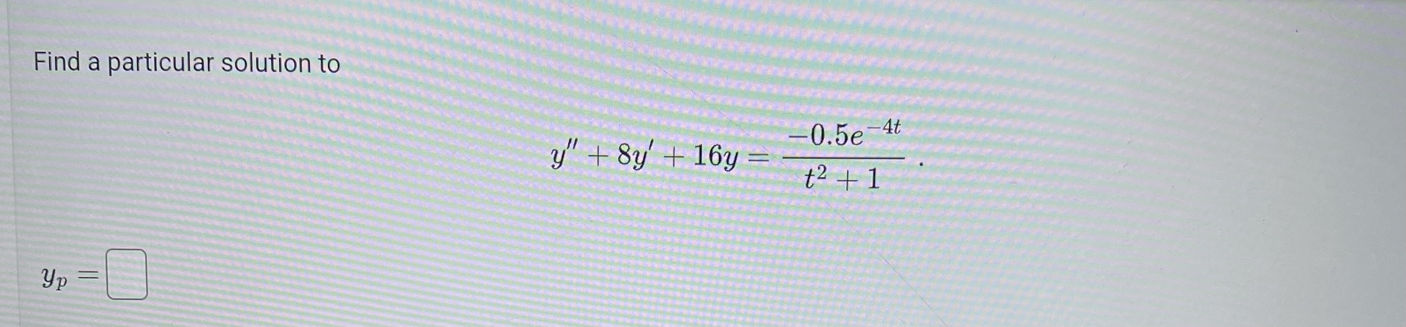 Solved Find a particular solution | Chegg.com