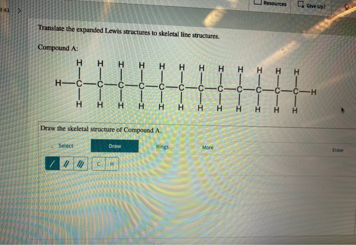 Solved The skeletal structure in line-angle (line-bond) mode | Chegg.com
