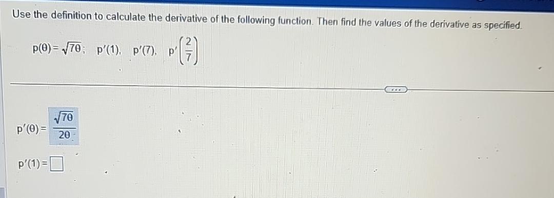 Solved Use the definition to calculate the derivative of the | Chegg.com