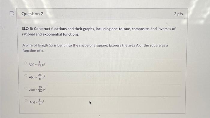Solved SLO B: Construct functions and their graphs, | Chegg.com