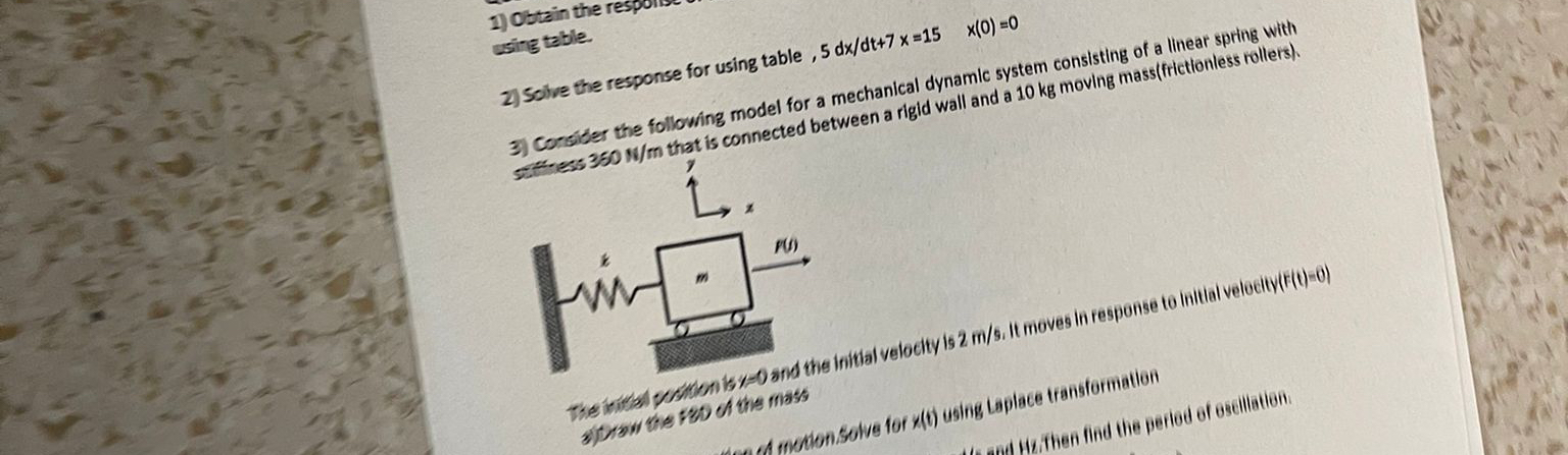 Solved by an EXPERT Consider the following model for a mechanical dynamic | Chegg.com