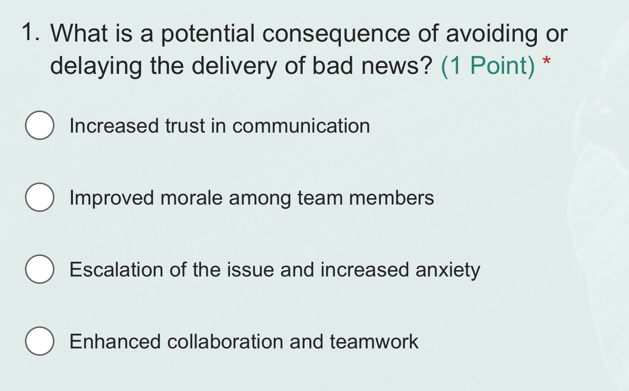 Solved What is a potential consequence of avoiding or | Chegg.com