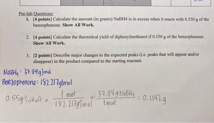 Solved Pre Lab Questions 1 14 Points Calculate The Amount