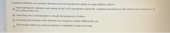 Solved Cognition inhibition, an executive function involved | Chegg.com