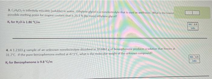 Solved 3.C,H,O, is infinitely miscible (soluble) in water, | Chegg.com
