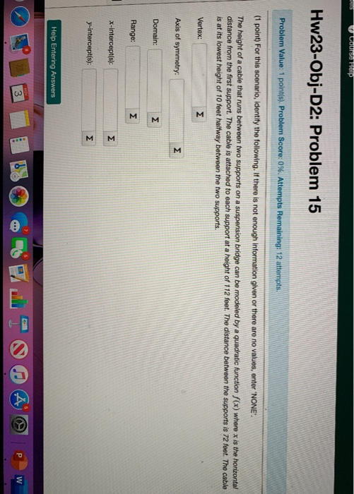Solved Hw23-Obj-D2: Problem 15 Problem Value: 1 points). | Chegg.com