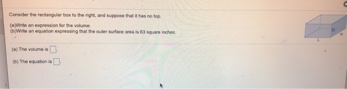 Solved Consider the rectangular box to the right, and | Chegg.com