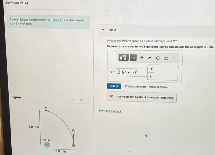 Solved Problem 21.74 A proton follows the path shown in | Chegg.com