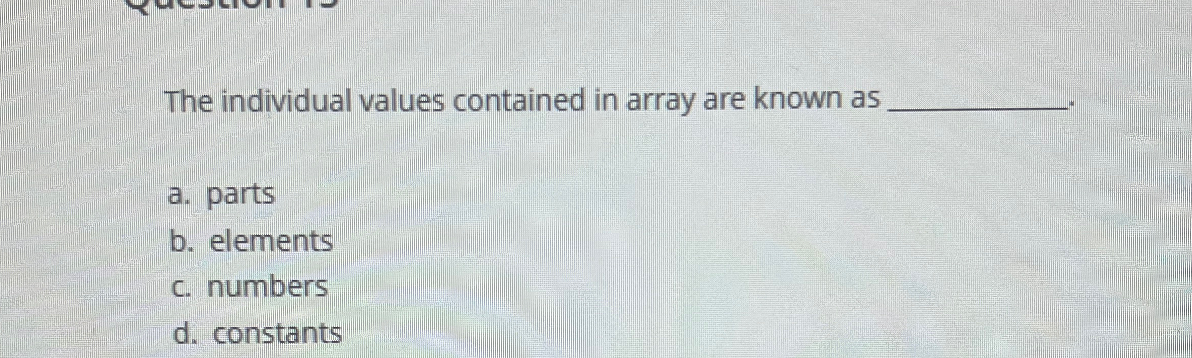 Solved The individual values contained in array are known | Chegg.com