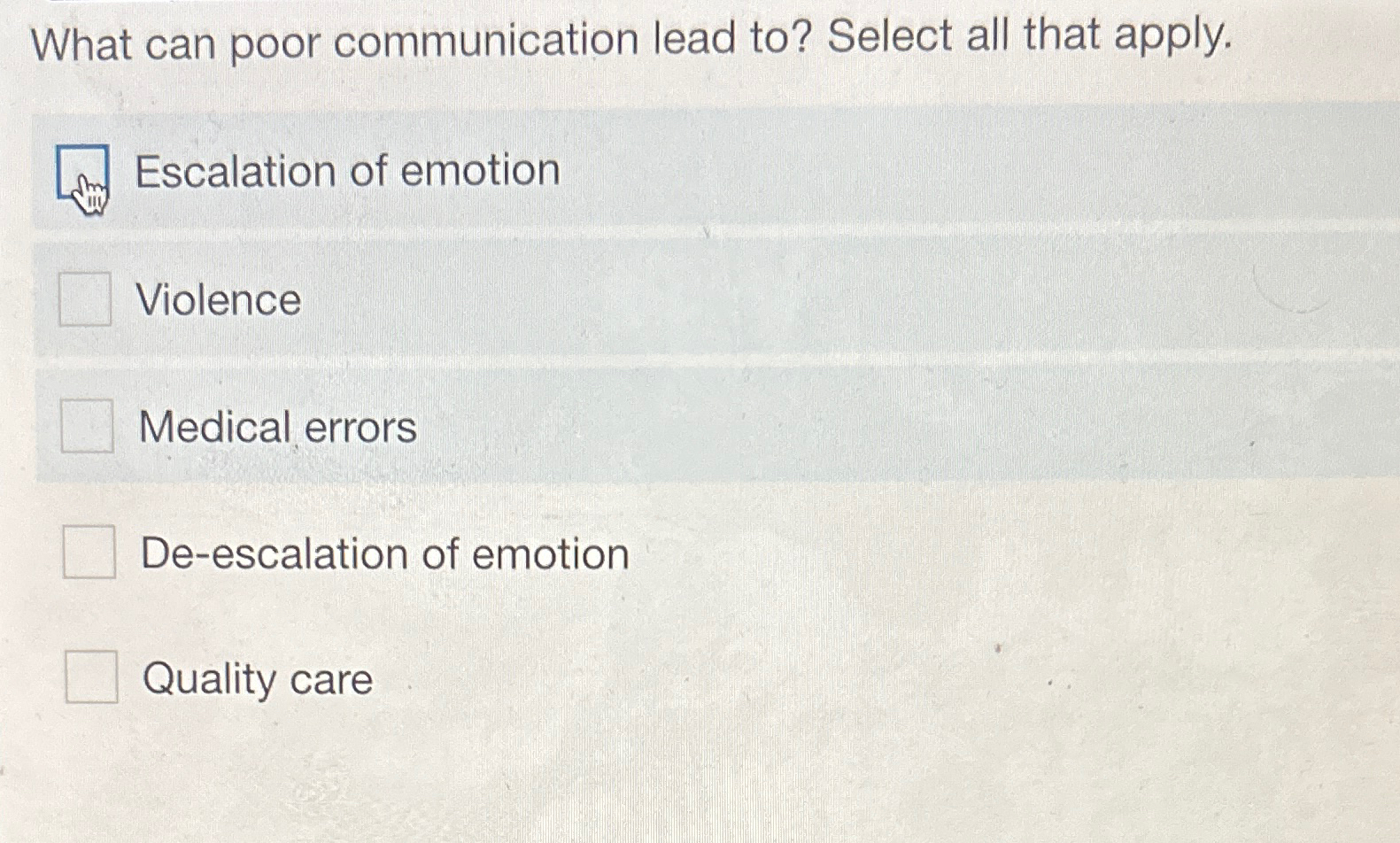 Solved What can poor communication lead to? ﻿Select all that | Chegg.com