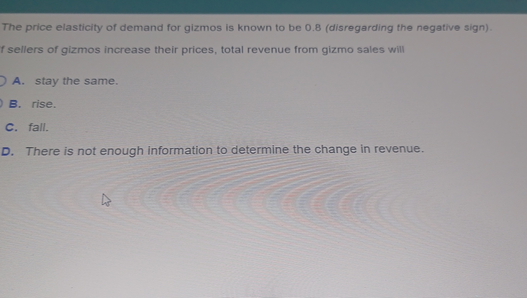 Solved The price elasticity of demand for gizmos is known to | Chegg.com