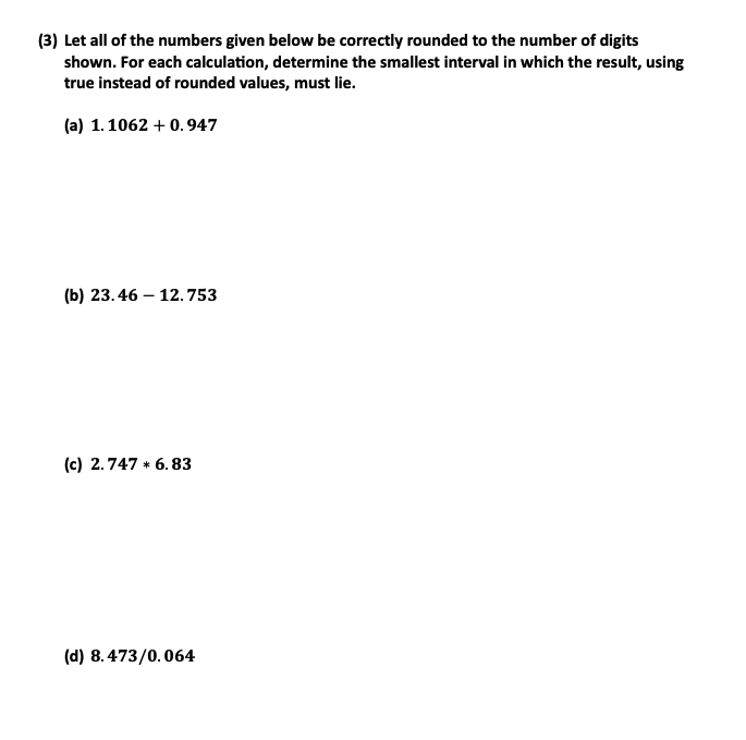Solved 4(3) ﻿Let all of the numbers given below be correctly | Chegg.com