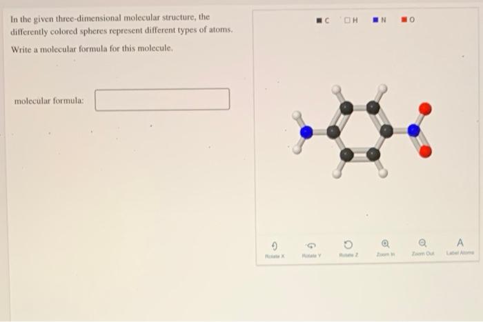 Solved с N 0 In the given three-dimensional molecular | Chegg.com