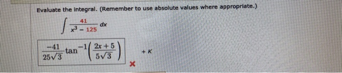 Solved Evaluate the integral. (Remember to use absolute | Chegg.com