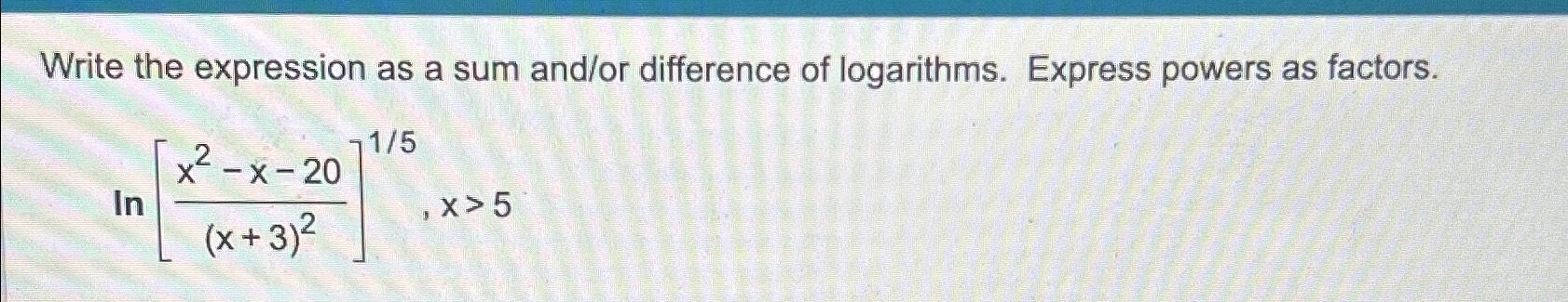 Solved Write the expression as a sum and/or difference of | Chegg.com
