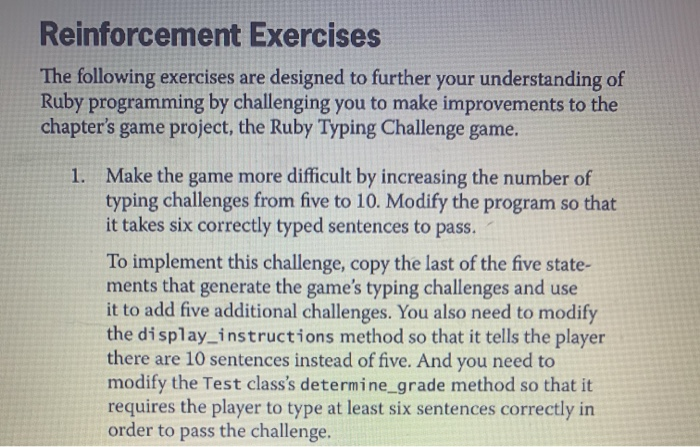 Reinforcement Exercises The following exercises are | Chegg.com