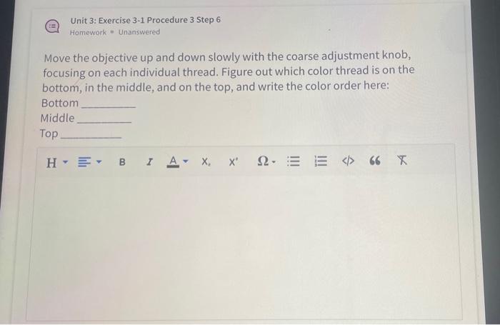 Solved Procedure 3 Depth of Field At timesyou will look at a | Chegg.com