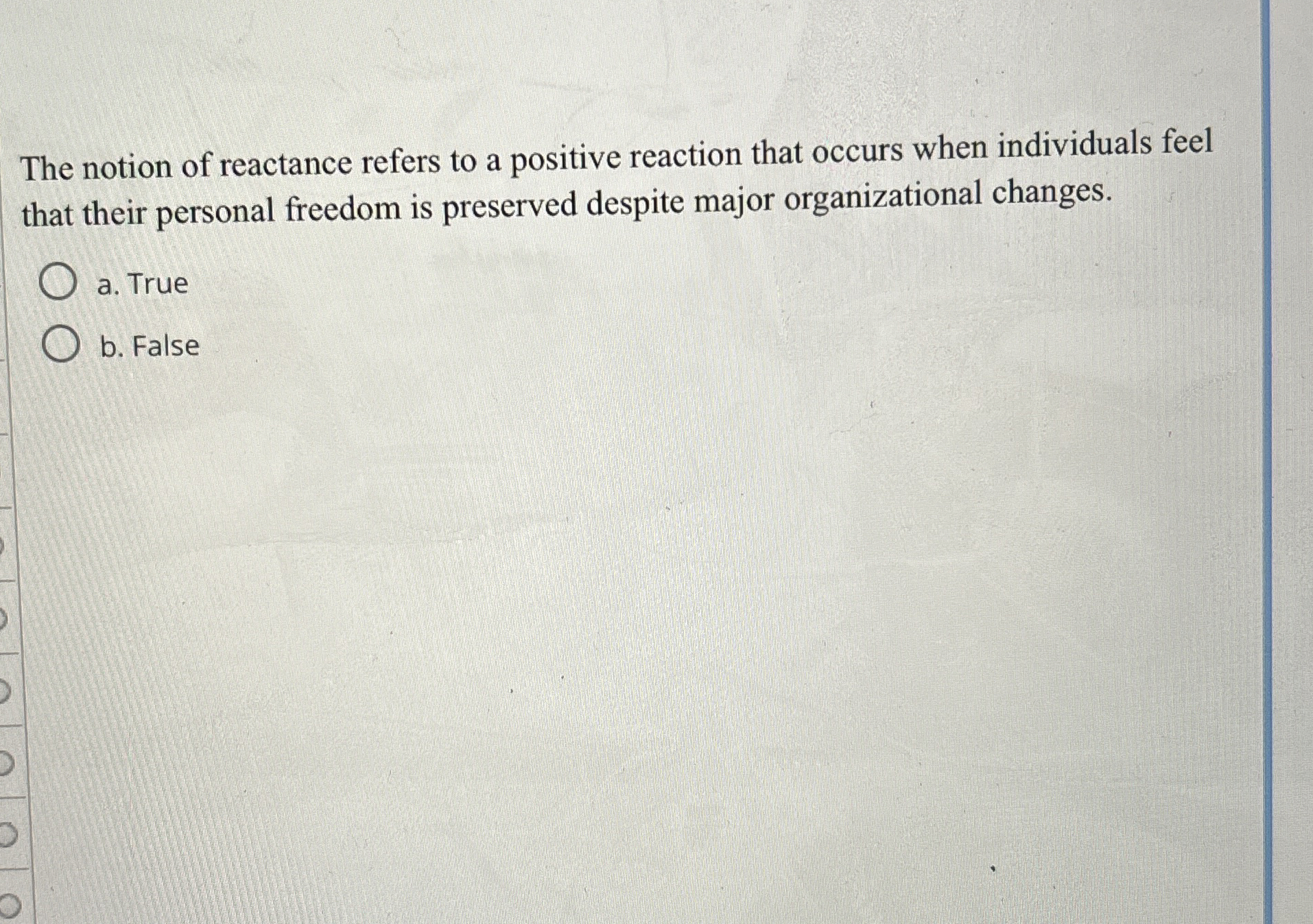 Solved The notion of reactance refers to a positive reaction | Chegg.com