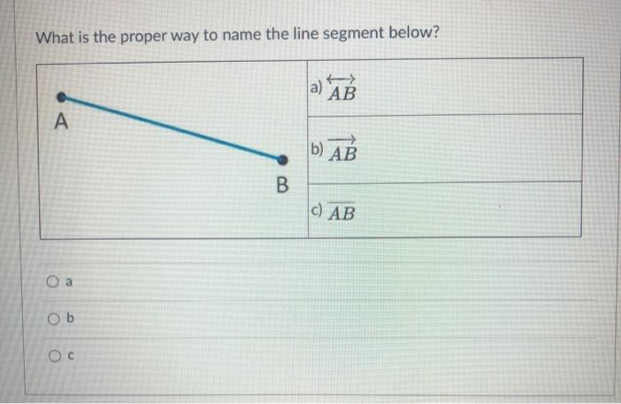 Solved What is the proper way to name the line segment | Chegg.com
