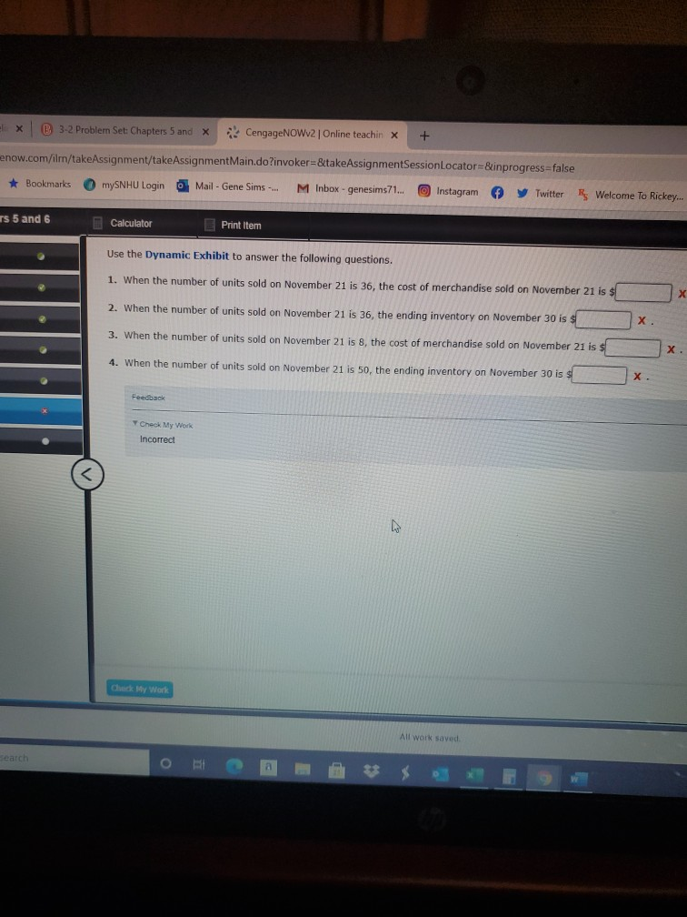 х B 3-2 Problem Set: Chapters 5 and X CengageNOWV2 | Chegg.com