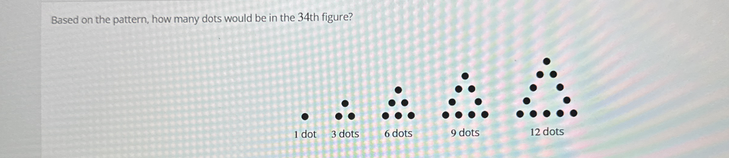 Based on the pattern, how many dots would be in the | Chegg.com