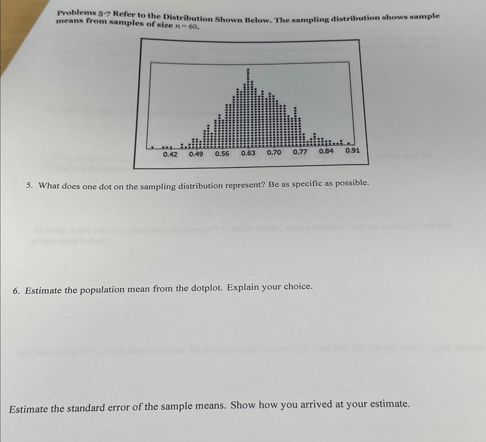 Problems 5-7 ﻿Refer to the Distribution Shown Below. | Chegg.com