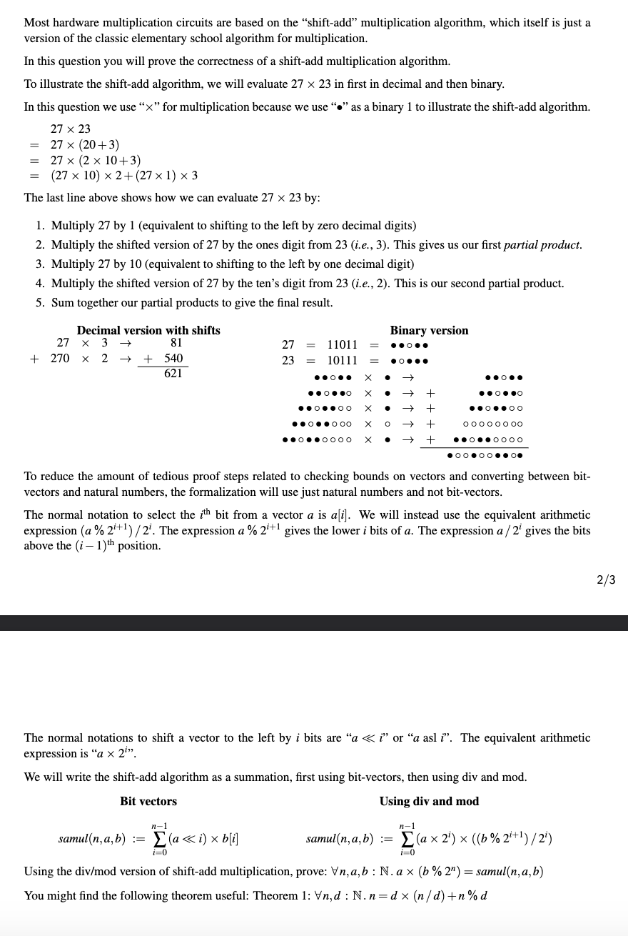 Solved Most hardware multiplication circuits are based on | Chegg.com