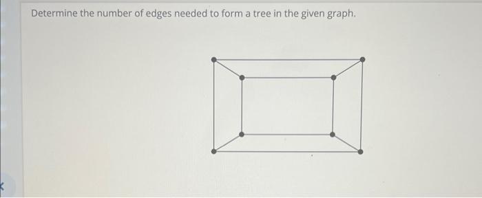 Solved Determine the number of edges needed to form a tree | Chegg.com